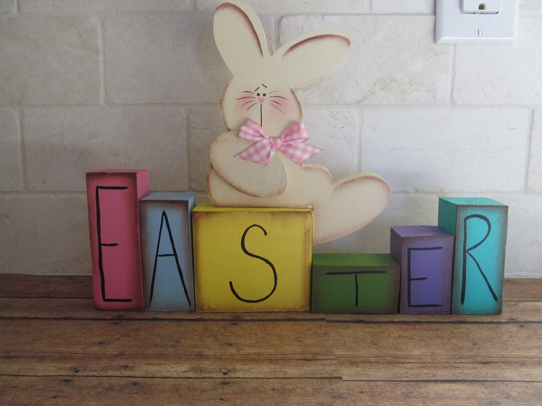 Easter Decor, Easter Blocks, Easter Bunny - Etsy