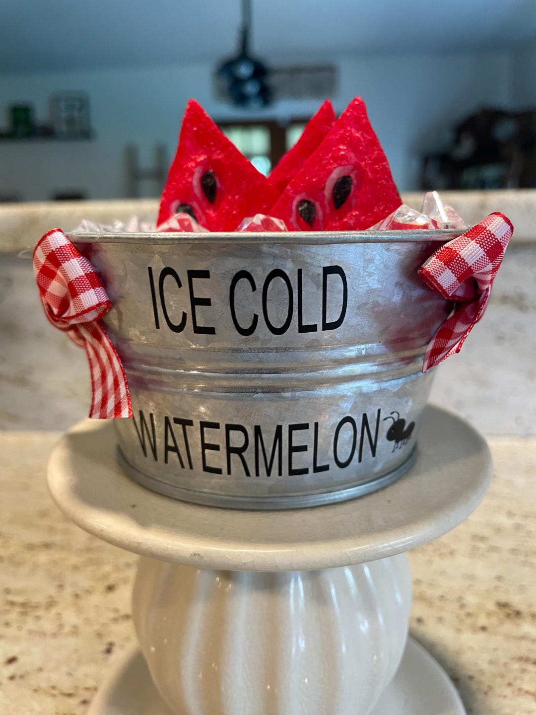 Sweet Watermelon in a Bucket Full of Ice. Summer Time Watermelon on Ice ...