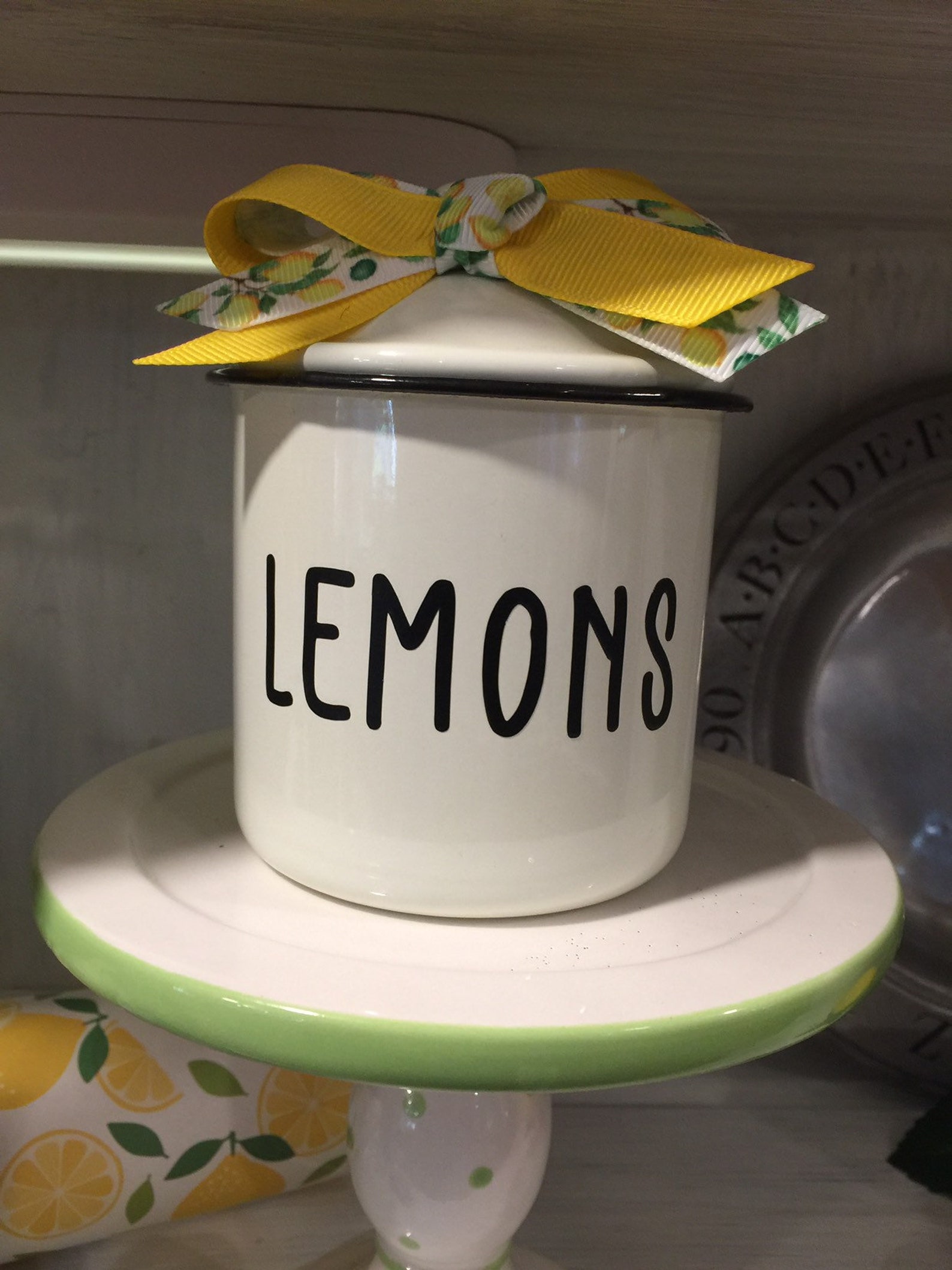 Lemon Tiered Tray Decor, Lemon Tiered Tray, Lemon Decor, Lemon Canister ...