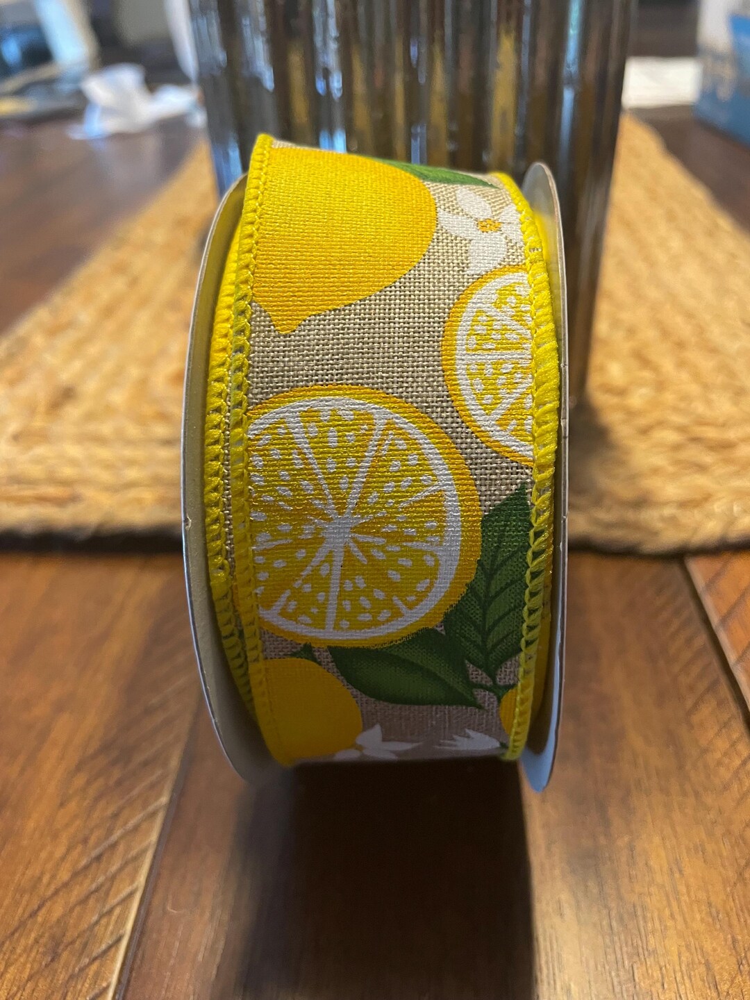 Lemon, Lemon Wired Ribbon, Lemon Ribbon, Wired Ribbon, ,1 1/2 Inch ...