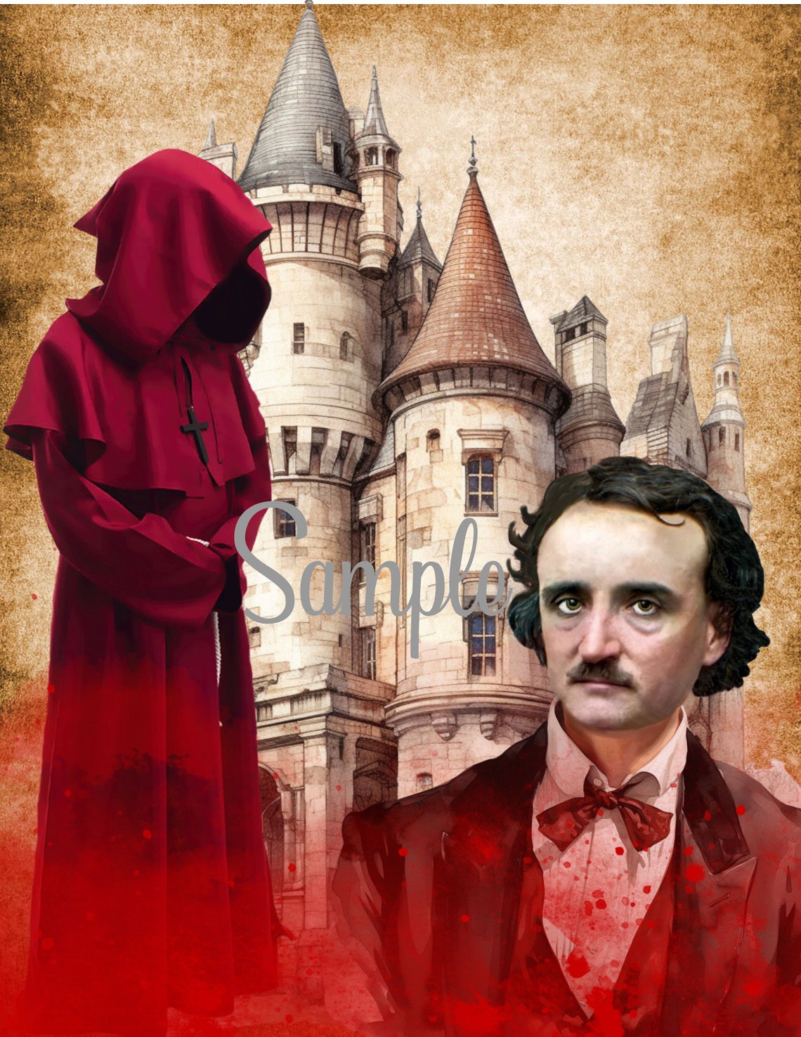 Edgar Allan Poe Prints, Set of 5 Stylized 8 X 10 Prints, Vintage Style ...