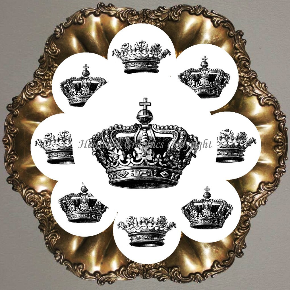 Crown Round 2.5 Tags Vintage Crowns Gift Tags | Etsy