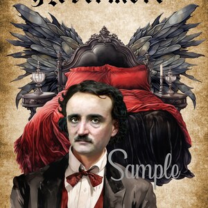 Edgar Allan Poe Prints, Set of 5 Stylized 8 X 10 Prints, Vintage Style ...