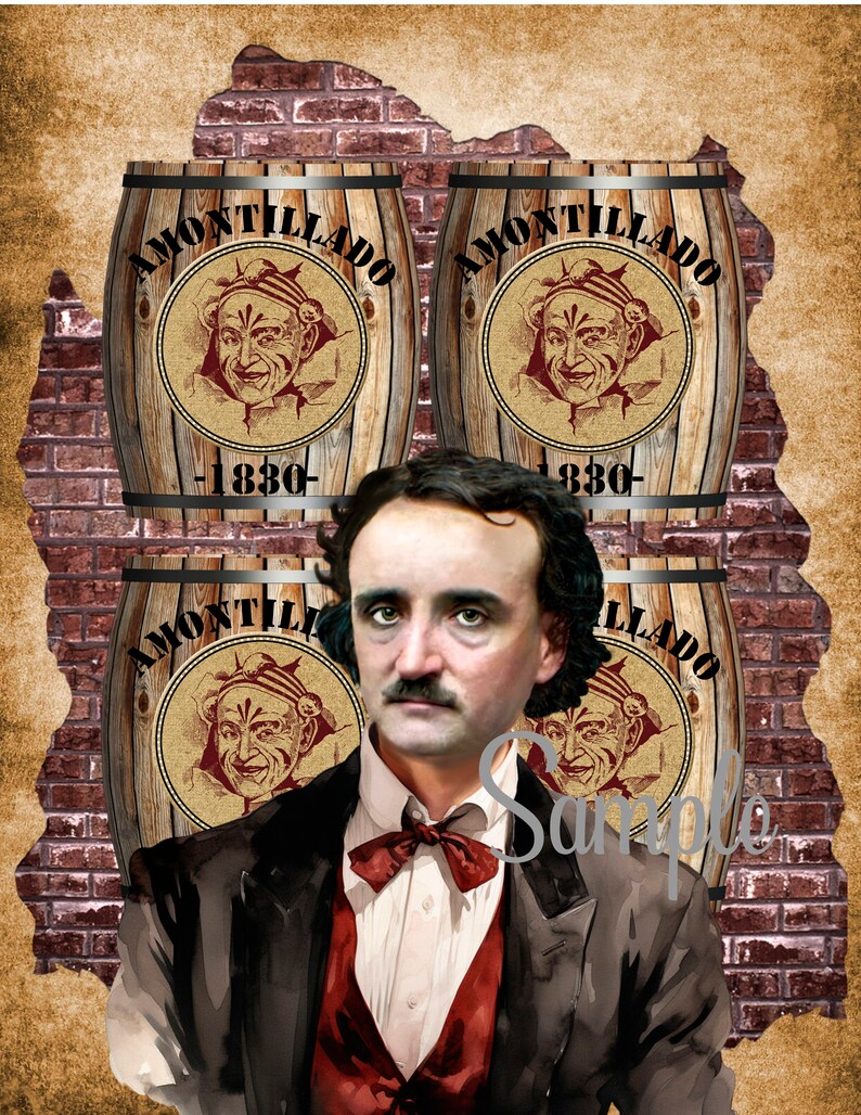 Edgar Allan Poe Prints, Set of 5 Stylized 8 X 10 Prints, Vintage Style ...