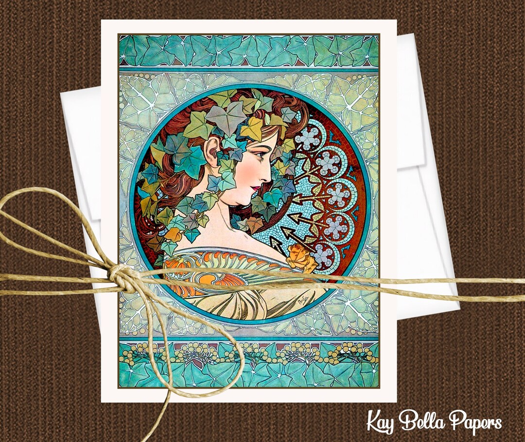 ALPHONSE MUCHA Blank Notecards With Matching Envelopes, Set of 10 Art Nouveau Notecards ...