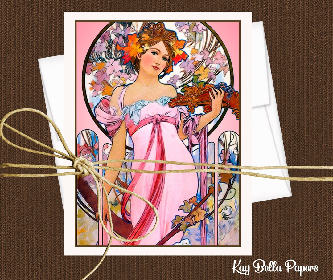 ALPHONSE MUCHA Blank Notecards With Matching Envelopes, Set of 10 Art Nouveau Notecards ...