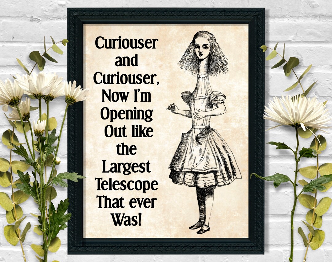 Alice in Wonderland Vintage Print, Big Tall Alice, Wall Decor, Giclee ...