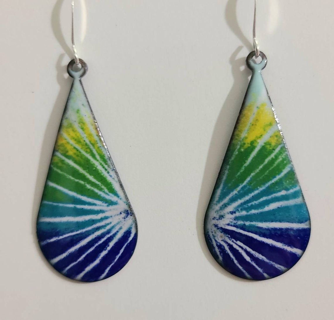 Colorful Blue White Turquoise Yellow and Green Copper - Etsy