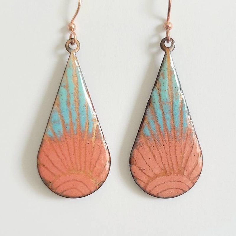 Copper Enamel Jewelry - Etsy