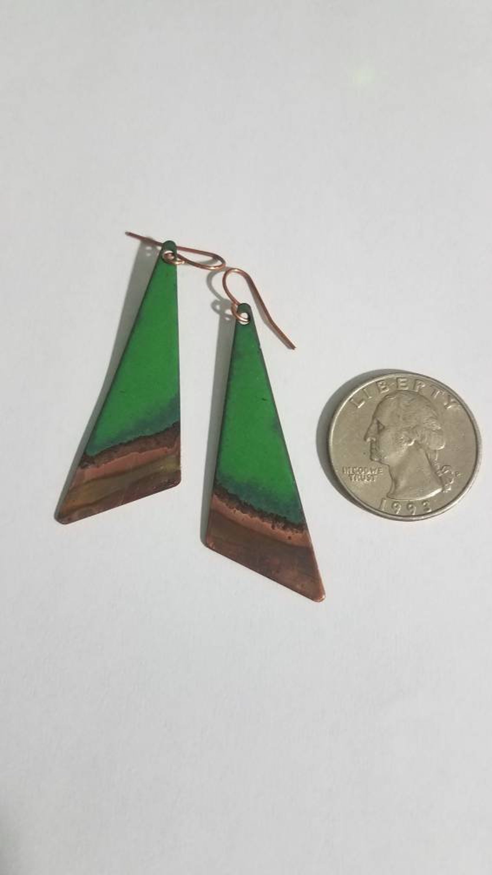 Torch Fired Copper Enamel and Flame Painted Copper Triangle - Etsy