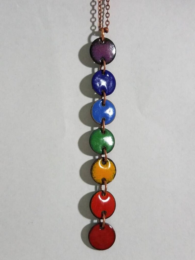 Boho Chakra Necklace Rainbow Necklace Enamel Chakra Choker - Etsy