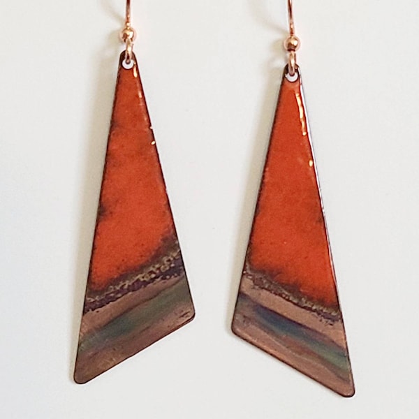 Enamel Copper Triangles - Etsy