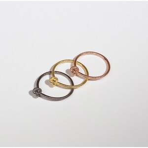 Rose Gold Single Knot Ring, Boho Twisted Wire Ring, 14K Solid Gold Everyday Ring - Etsy