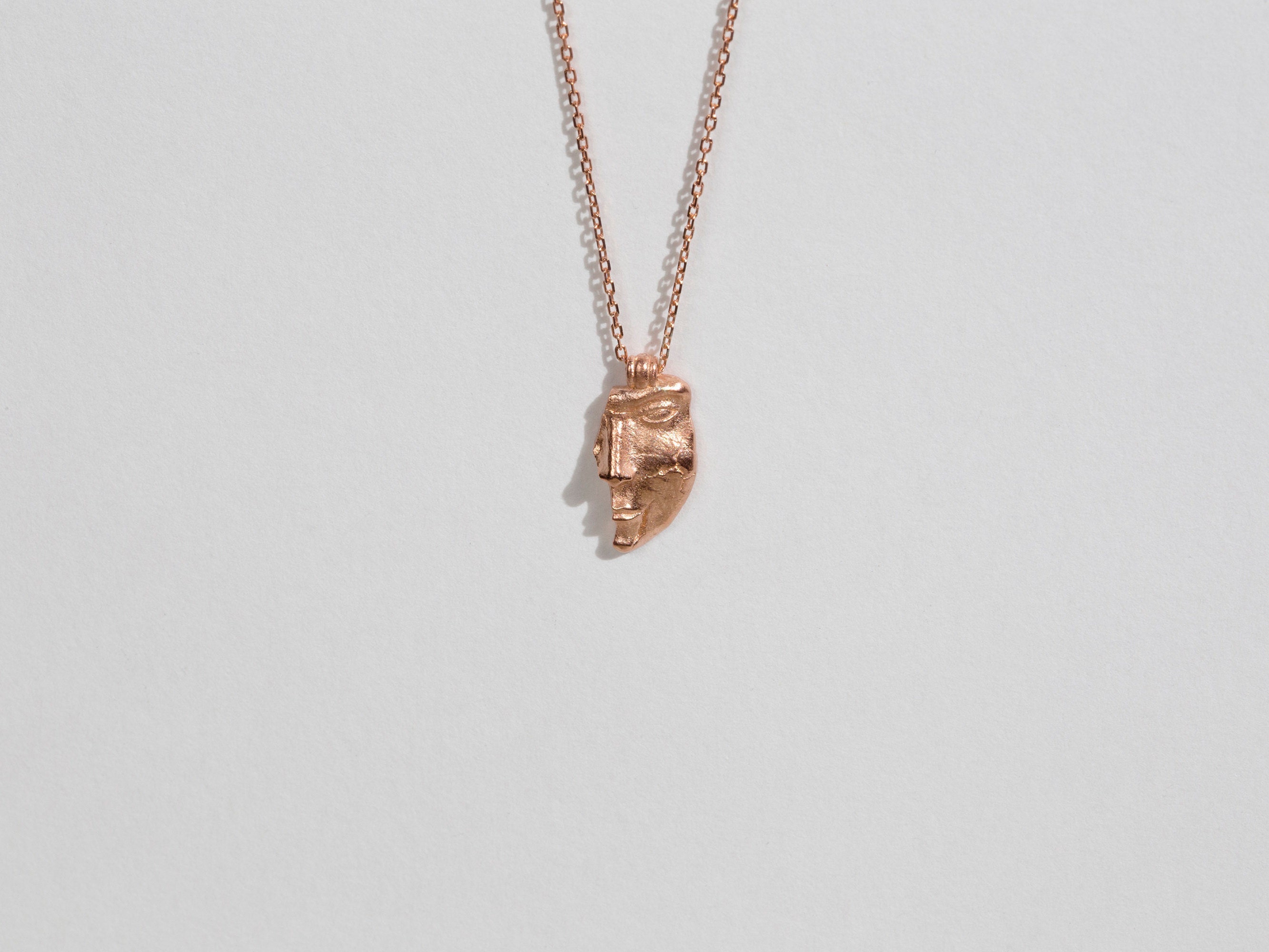 Rose gold egyptian face fragment pendant layering ethnic | Etsy