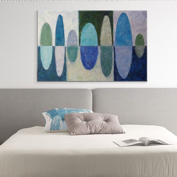 Arte abstracto azul - Etsy España