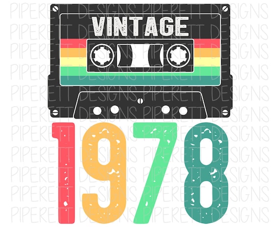 Vintage 1978 Cassette Tape Retro Year Birthday Clip rt PNG | Etsy