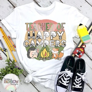 Happy Campers Teacher Shirt Woodland Animals Digital Design Sublimation ...