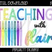 Teaching With Flair Teacher Digital Design Sublimation Clipart - Etsy