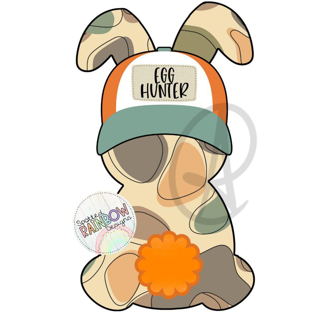 Easter Camo Camouflage Egg Hunter Bunny Rabbit Clipart PNG Digital ...