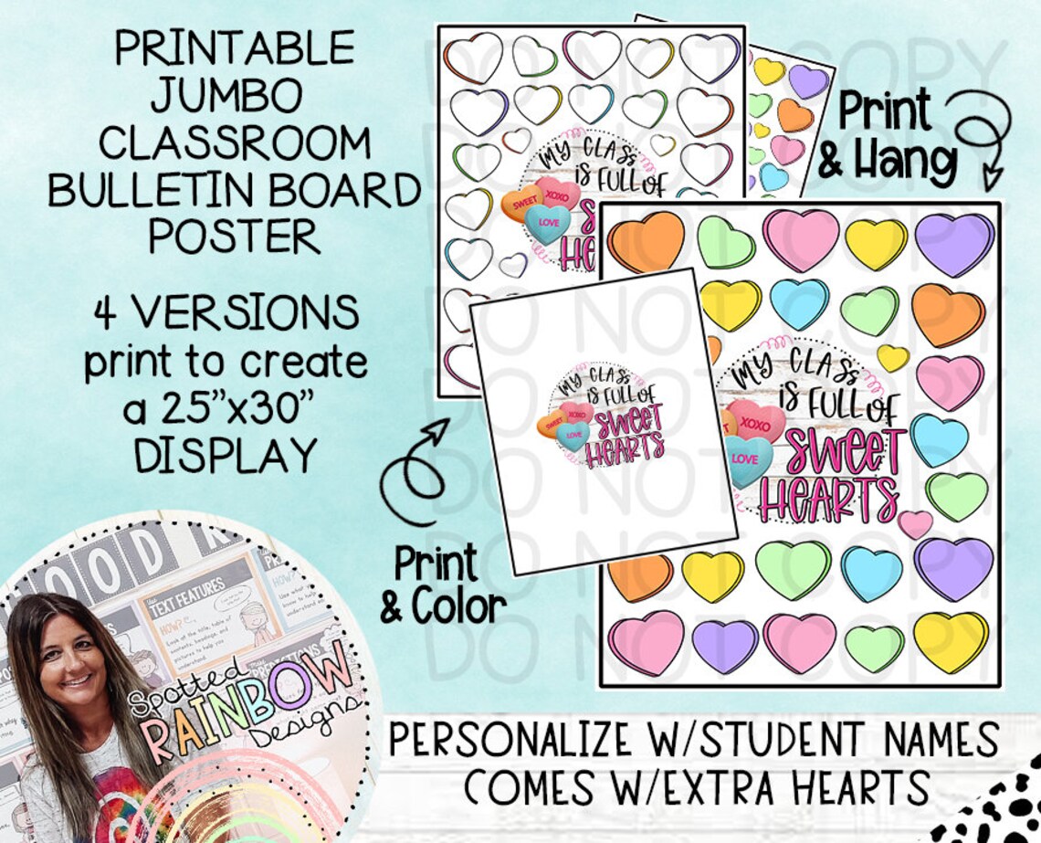 FREEBIE DIY Printable Jumbo Valentine's Day My Class is - Etsy