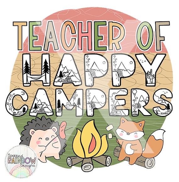 Happy Campers Teacher Shirt Woodland Animals Digital Design - Etsy