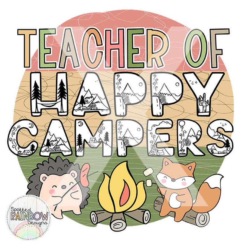 Happy Campers Teacher Shirt Woodland Animals Digital Design - Etsy