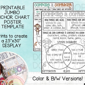 DIY Printable Traceable Anchor Chart Template Jumbo Compare and ...