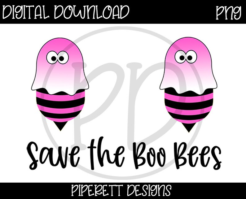 Save the Boo Bees Breast Cancer Awareness Month Clipart PNG | Etsy