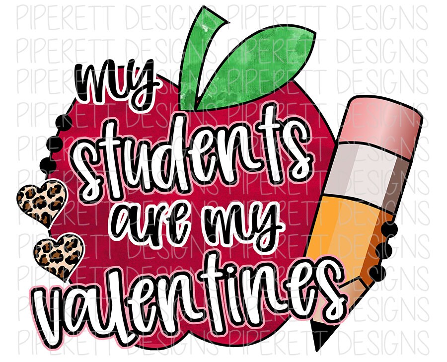 My Students Are My Valentines Teacher Apple Pencil Leopard Cheetah ...