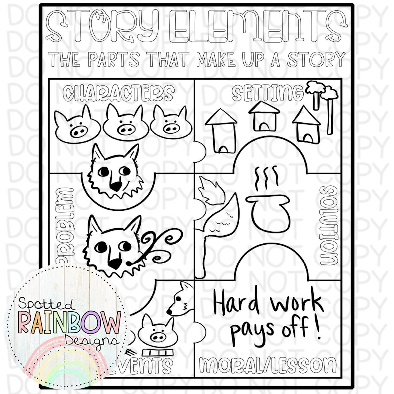 DIY Printable Traceable Anchor Chart Template Jumbo Story - Etsy