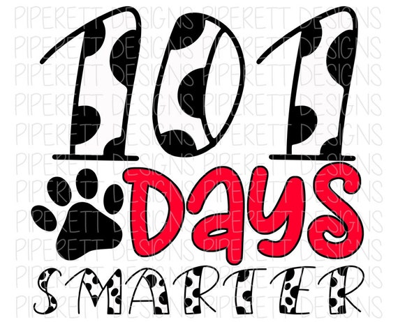 101 Days Smarter 101 Days of School Spotted Dalmatian Paw | Etsy