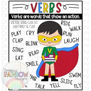 DIY Printable Traceable Jumbo Anchor Chart Template Verbs Language Arts ...
