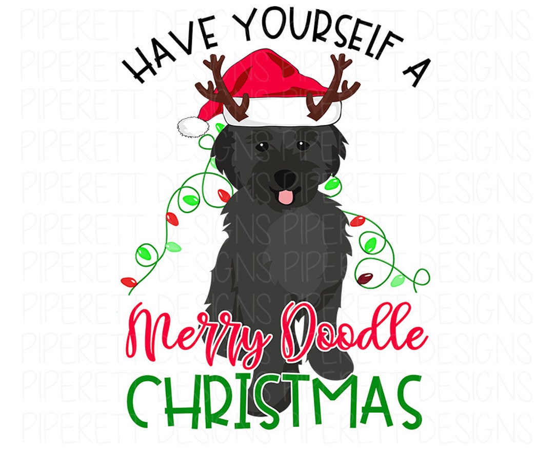 Have Yourself a Merry Doodle Christmas Goldendoodle Black Golden Doodle ...
