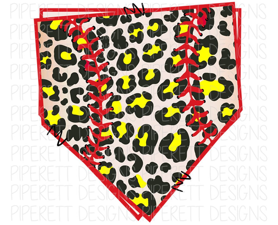 Softball Leopard Print Home Plate Cheetah Print Stitches Softball Mom ...