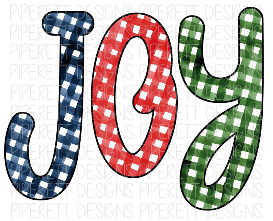 Joy Buffalo Plaid Clipart PNG Digital Download Sublimation Shirt Design ...