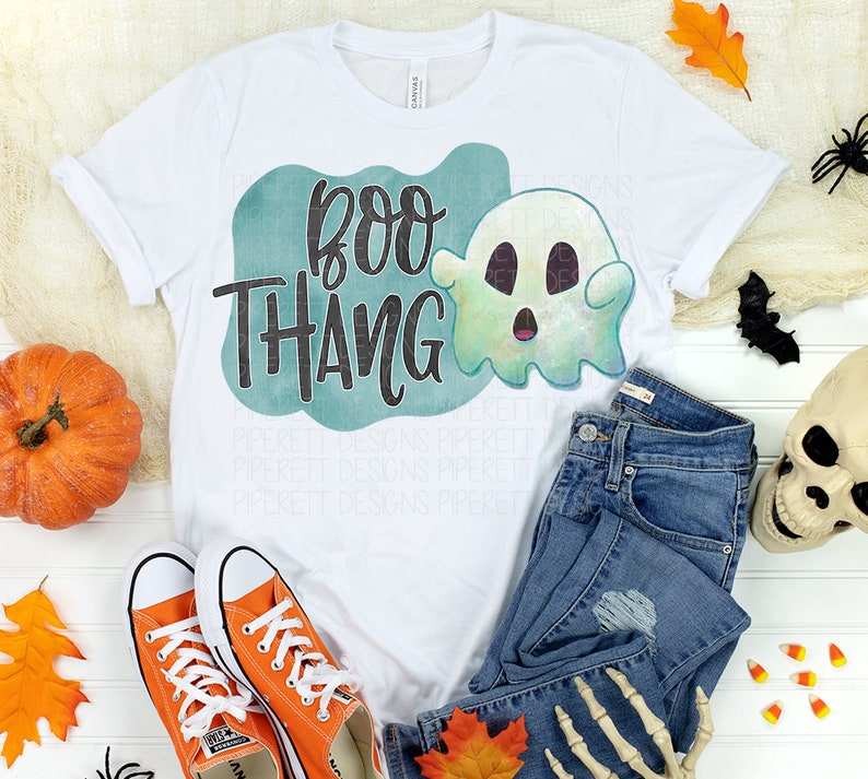 Boo Thang Ghost Halloween Clipart PNG Digital Download Sublimation ...