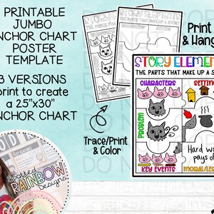 DIY Printable Traceable Anchor Chart Template Jumbo Story Elements ...