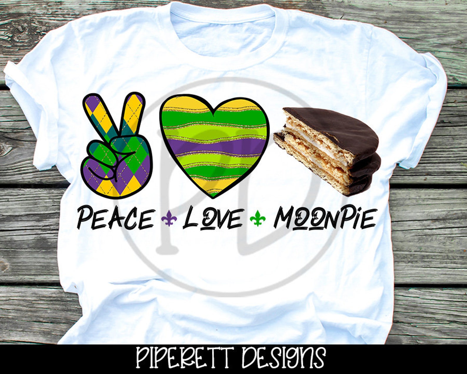 Peace Love Moonpie Moon Pie Mardi Gras New Orleans Fleur De - Etsy