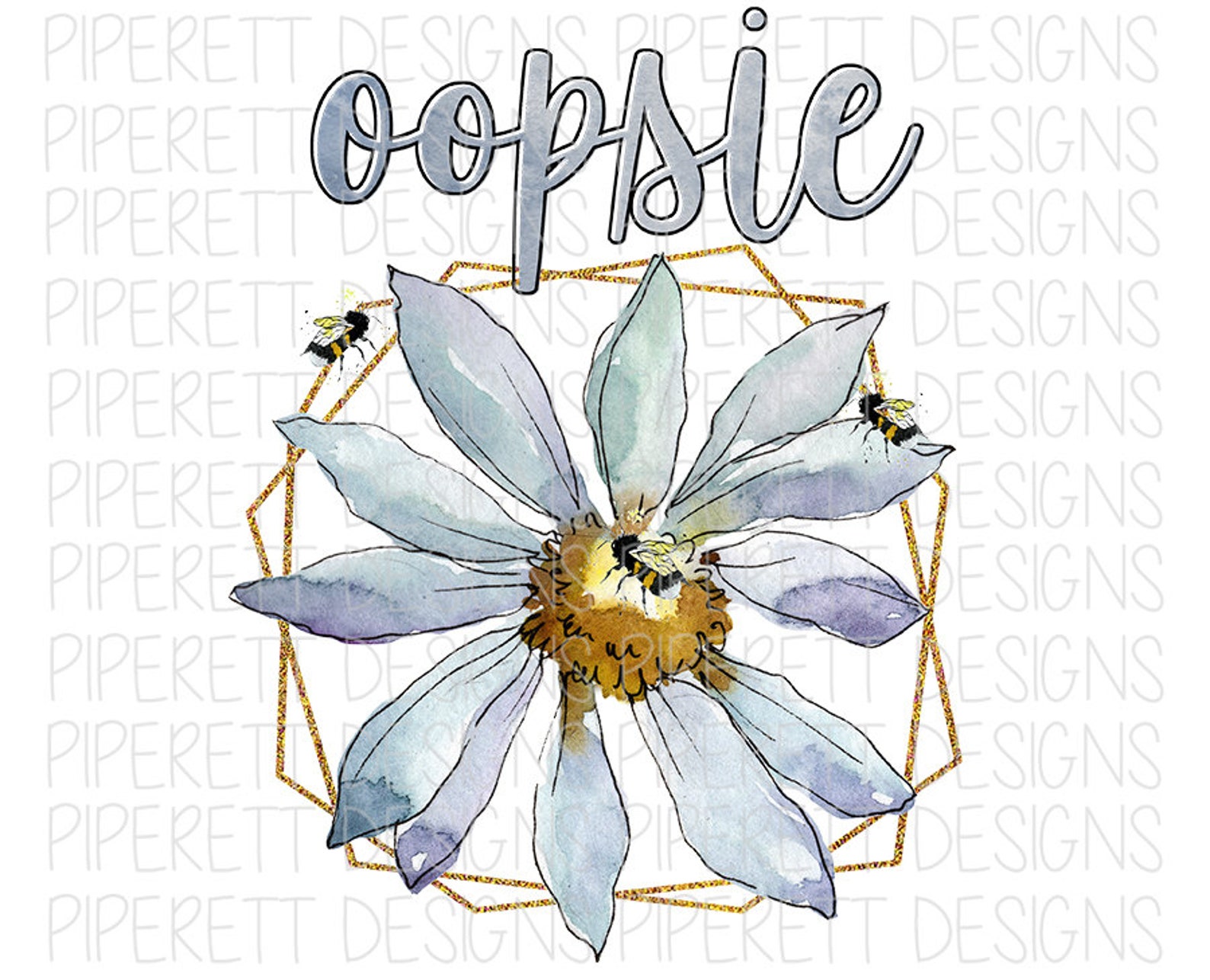 Oopsie Daisy Flower Floral Daisies Bees Bee Quote Clipart PNG | Etsy
