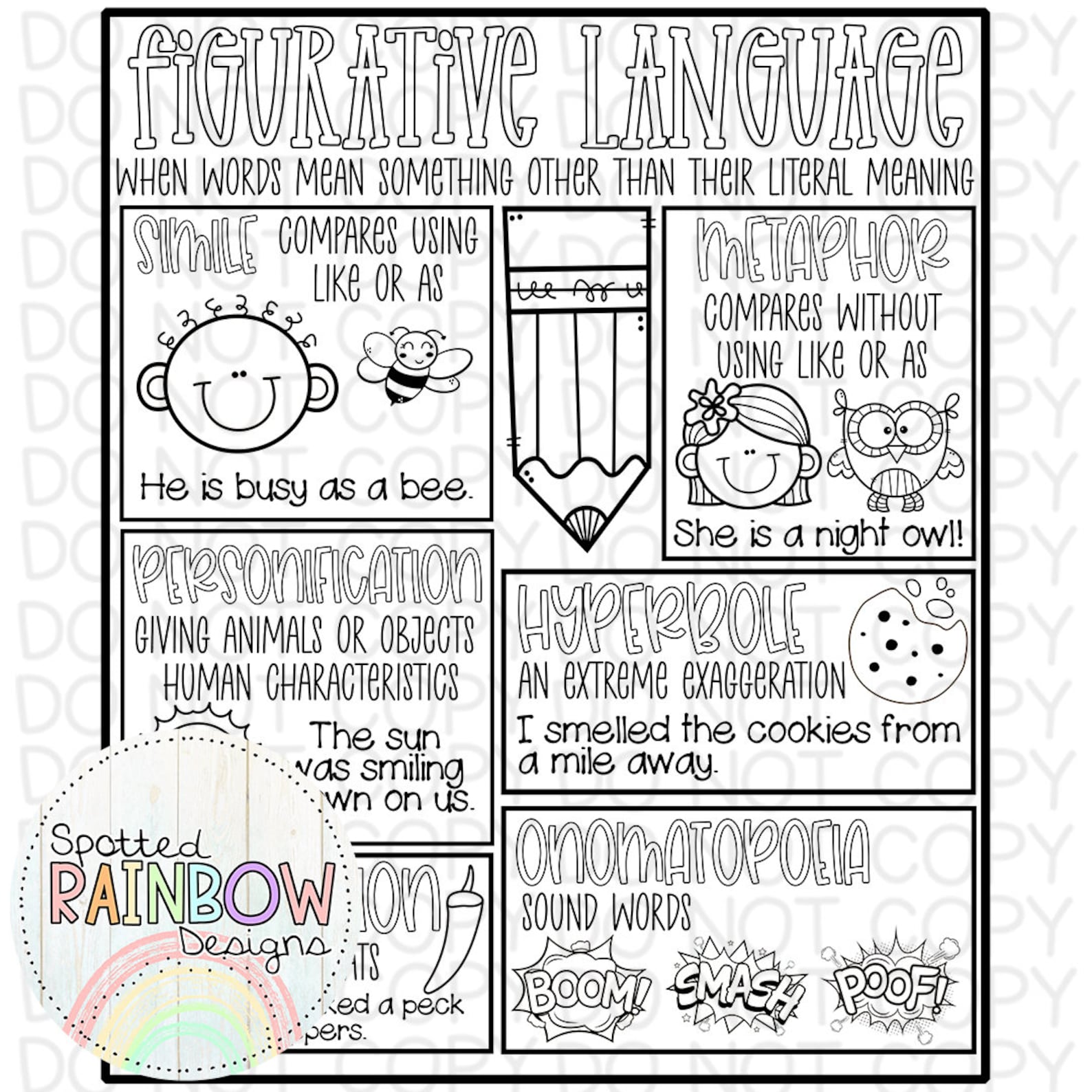 DIY Printable Traceable Jumbo Anchor Chart Template Figurative - Etsy