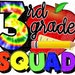 Tie Dye Rainbow 3rd Grade Squad Grade Level Shirt Third Teacher Apple ...