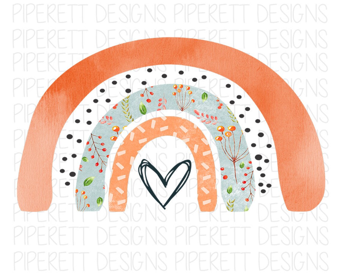 Fall Watercolor Rainbow Clipart PNG Download Sublimation - Etsy