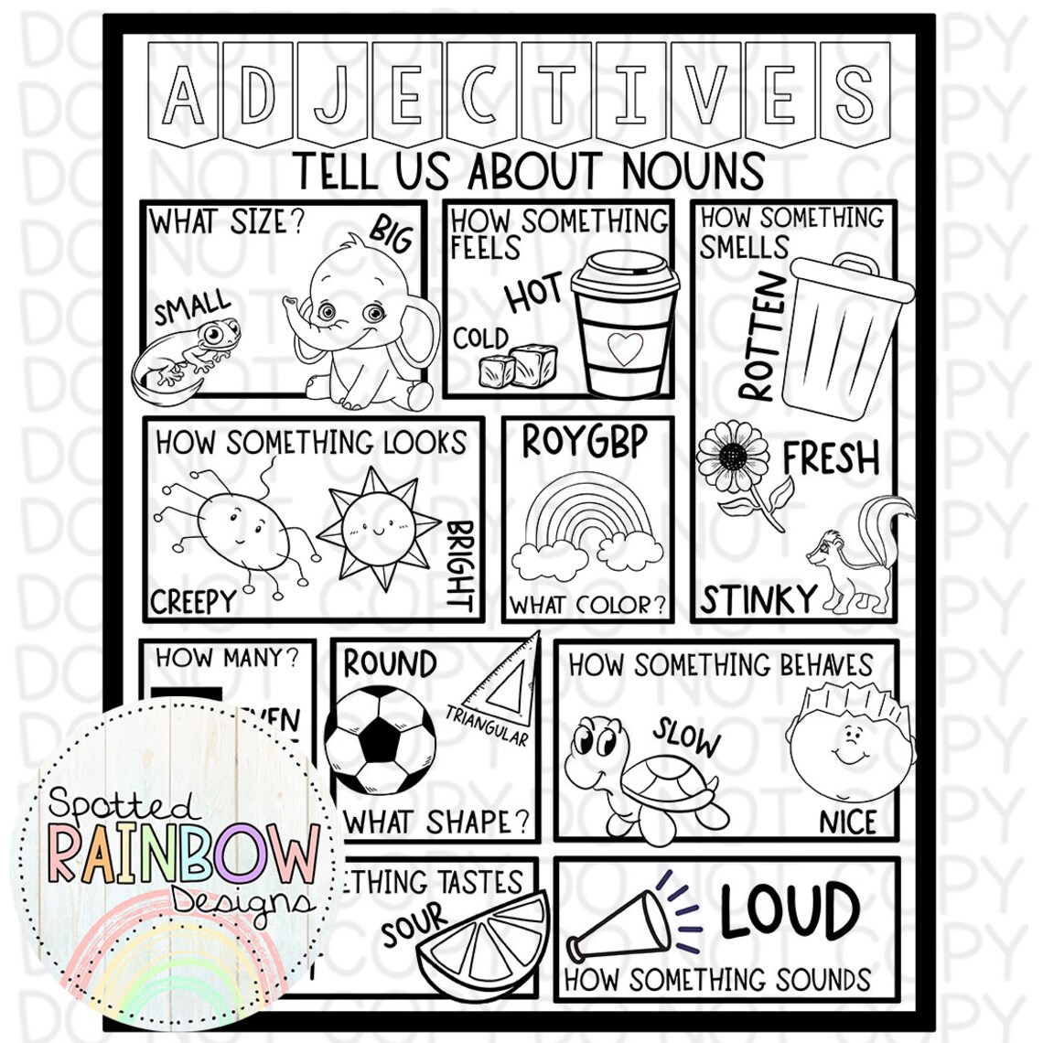 DIY Printable Traceable Jumbo Anchor Chart Template Adjectives Language ...
