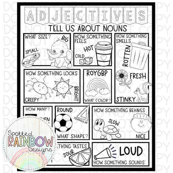 DIY Printable Traceable Jumbo Anchor Chart Template Adjectives | Etsy