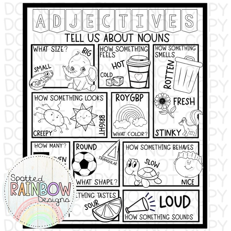 DIY Printable Traceable Jumbo Anchor Chart Template Adjectives - Etsy