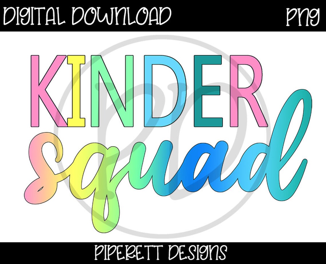 Kindergarten Kinder Squad Grade Level Shirt K Teacher Digital - Etsy