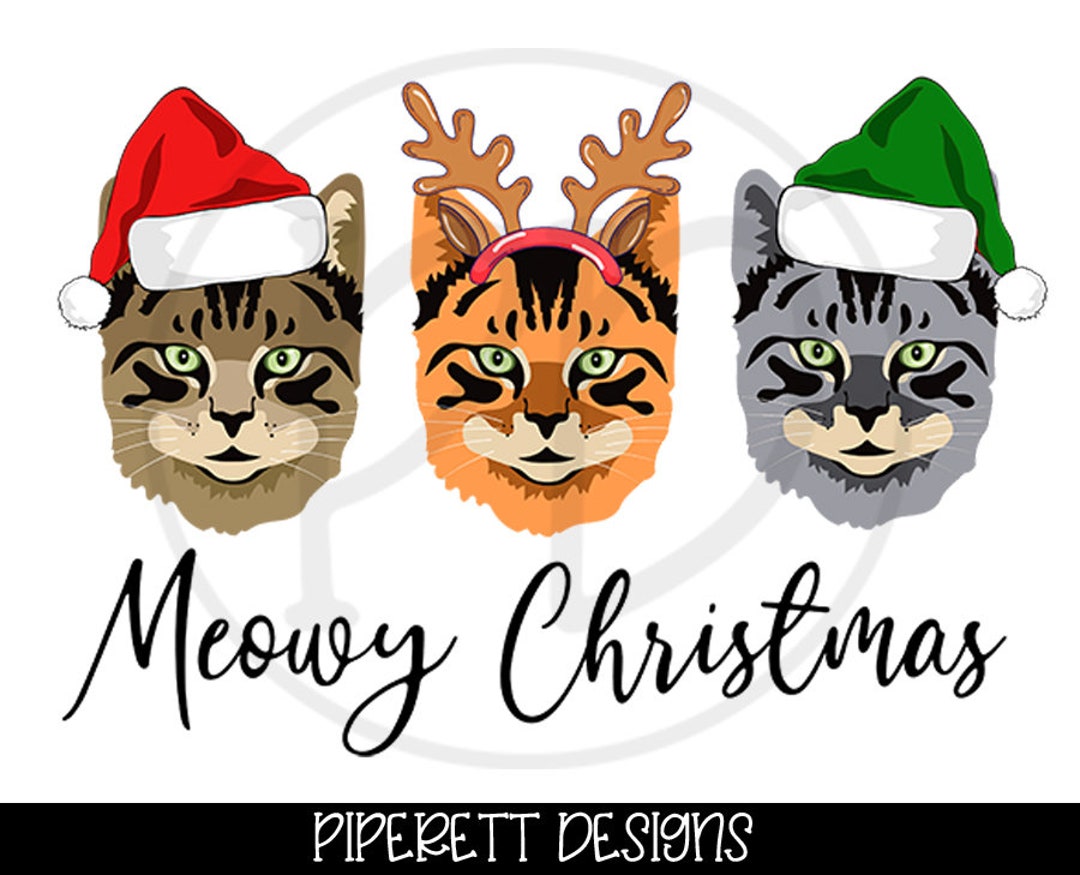 Meowy Christmas Cat Lady Shirt Clipart PNG Descarga digital Diseño de ...