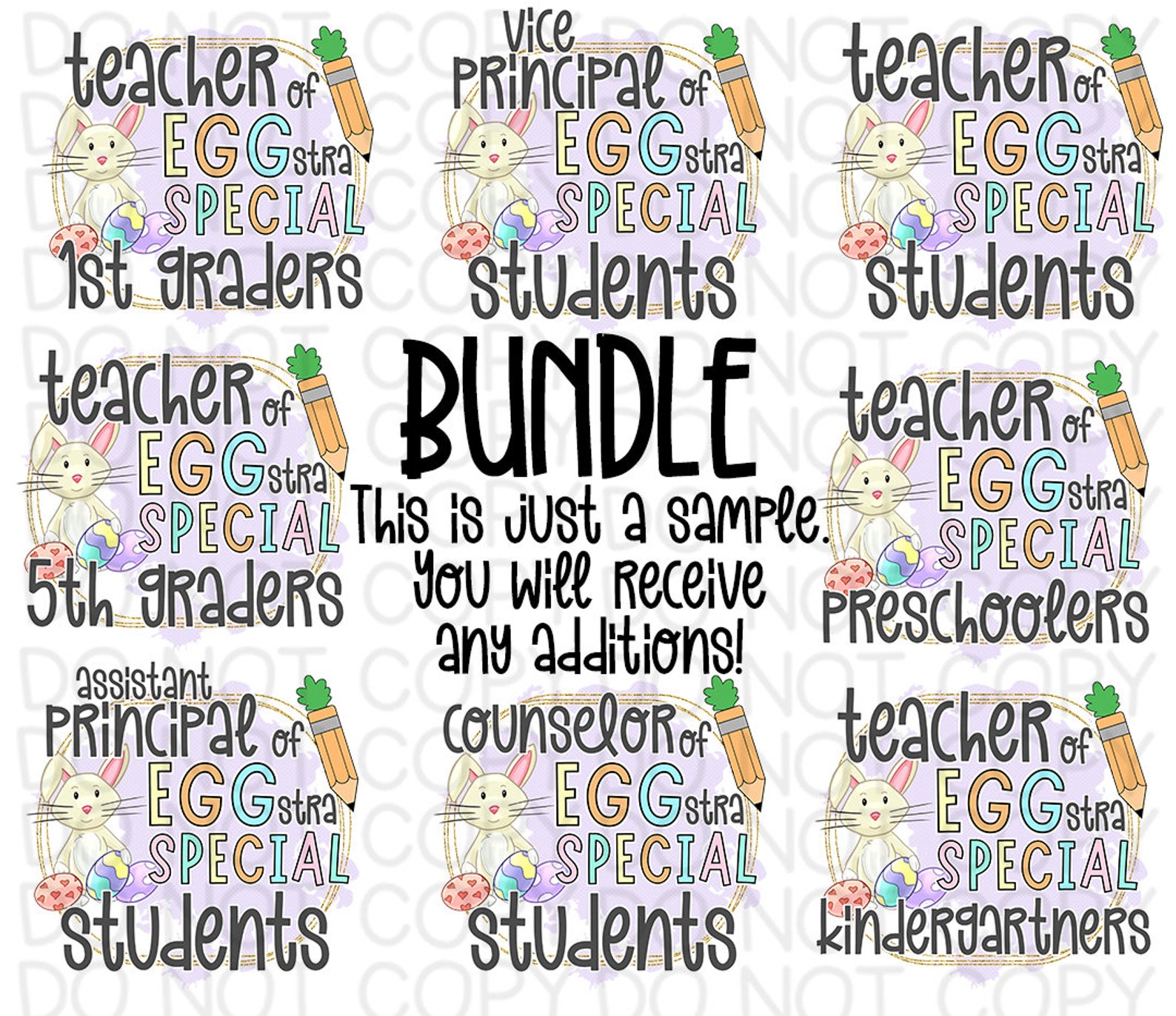 GROWING BUNDLE Eggstra Special Students Easter Clipart PNG - Etsy