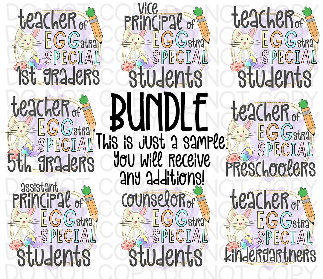 GROWING BUNDLE Eggstra Special Students Easter Clipart PNG Digital ...