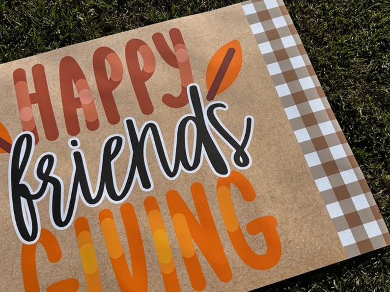 Happy Friendsgiving Thanksgiving Party Decor Vinyl Banner Poster NOT ...